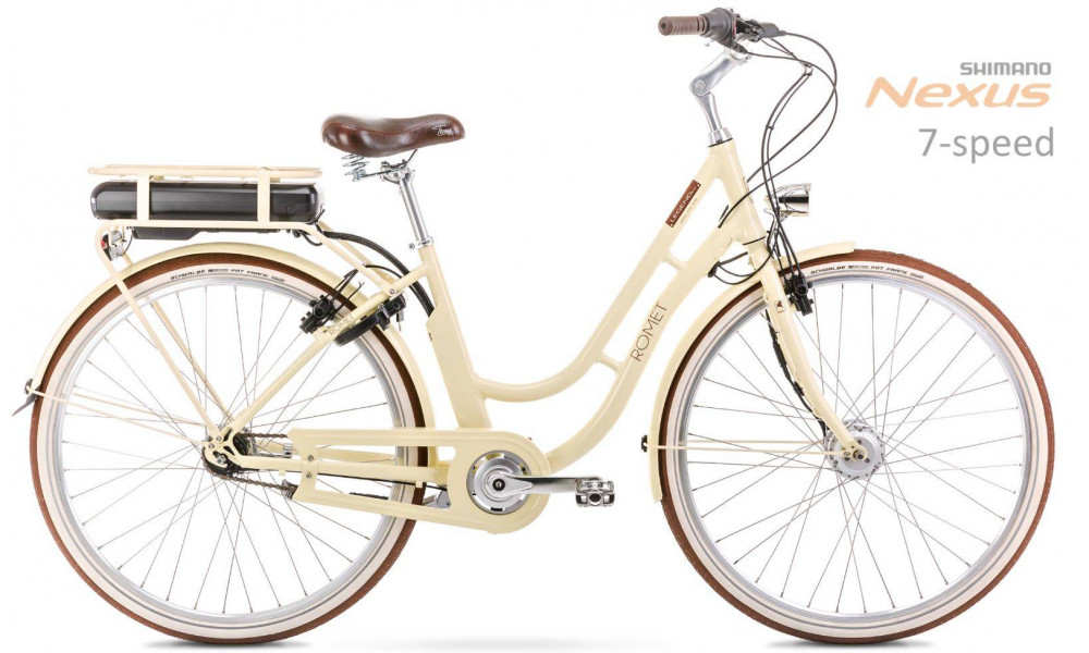 Elektrinis dviratis Romet Legend E02 2020 cream - Bikko.lt