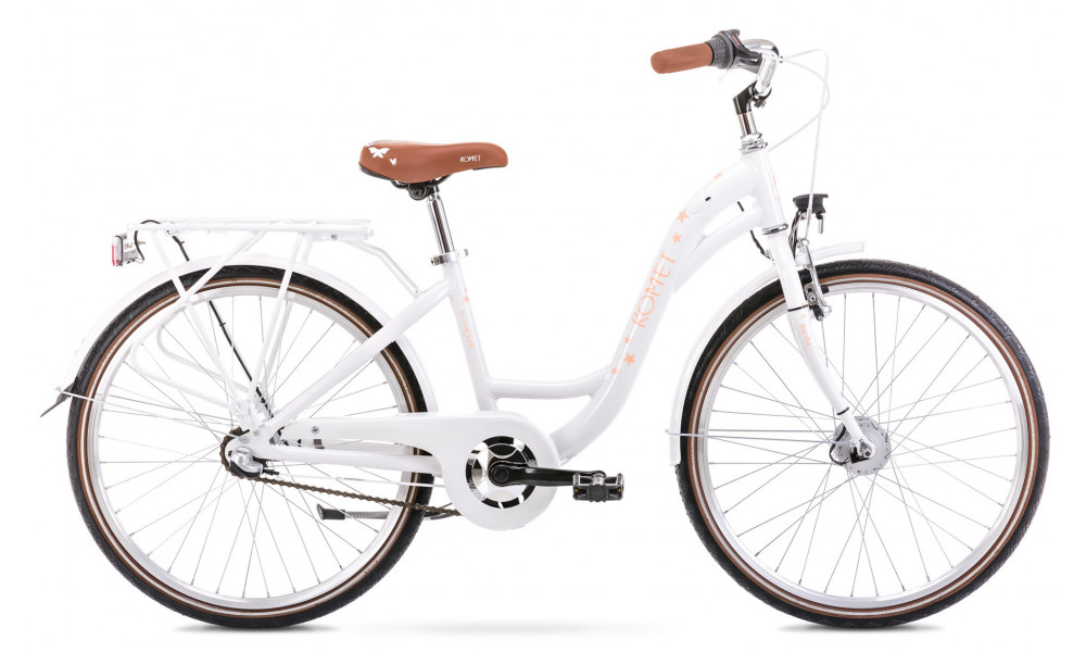 Dviratis Romet Panda 2 24" Alu 2023 white-peach - Bikko.lt